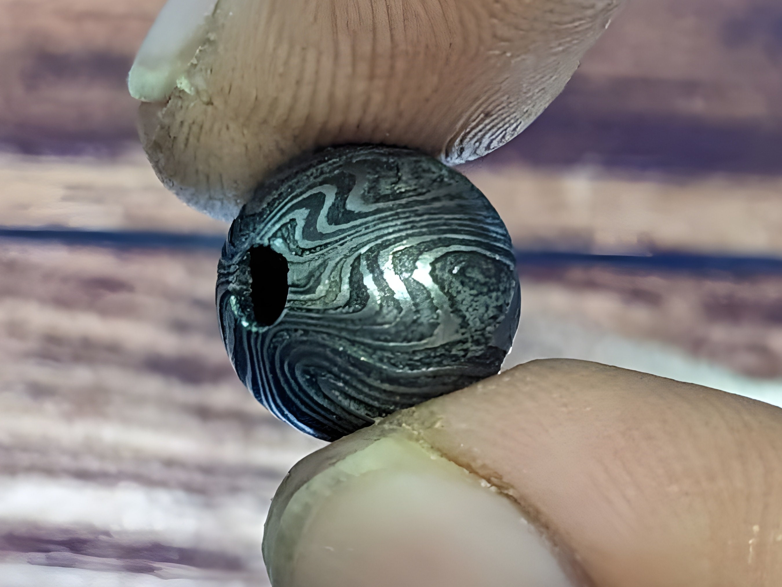 Damascus Bead, Damascus Sphere Hand Forged, Steel Ball Handmade ...