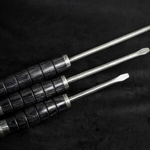 Hand Forged Damascus Steel Screwdriver: Black Wood Handle, Full Tang - Etsy
