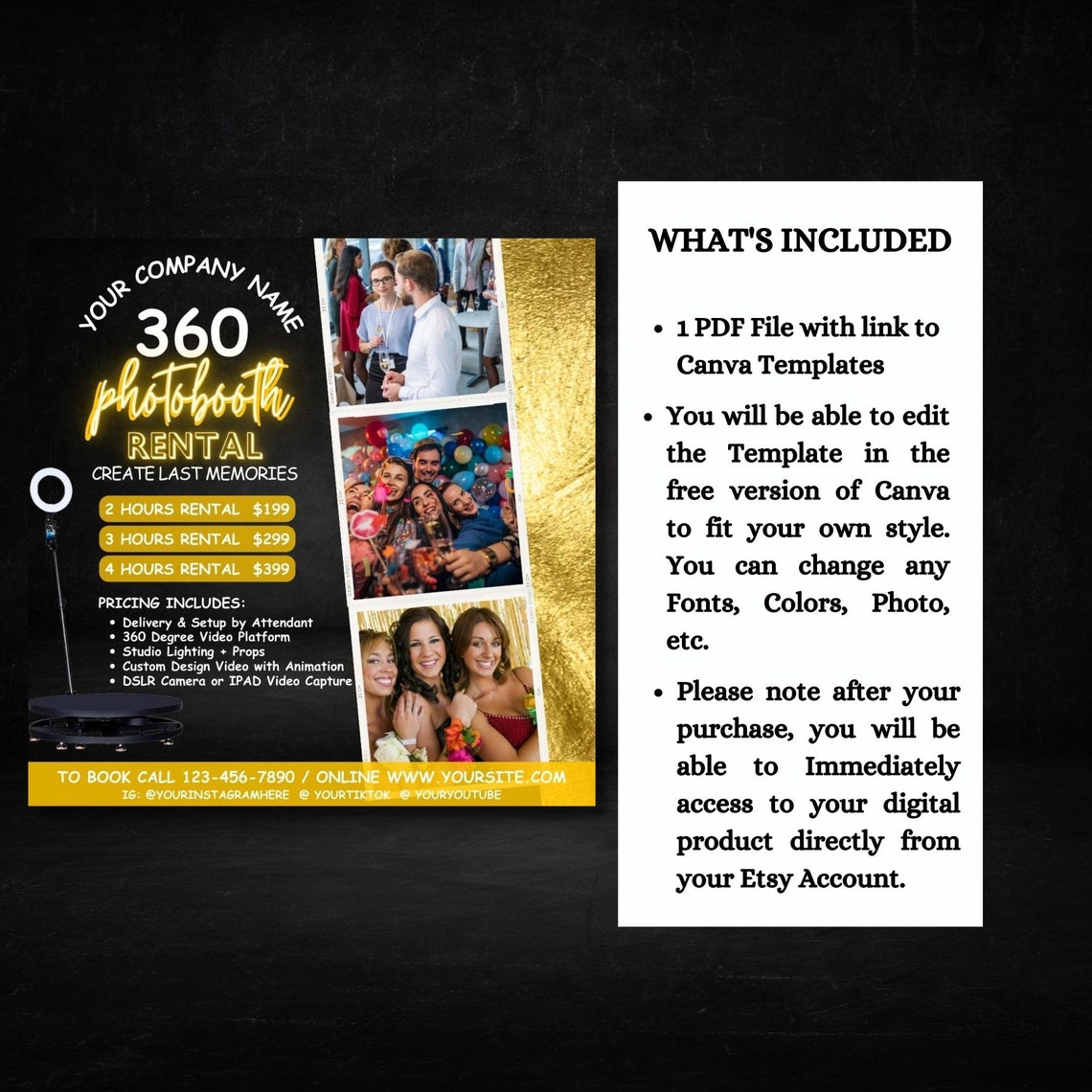 360 Photo Booth, 360 Photo Booth Flyer, Photo Booth Social Media Posts ...