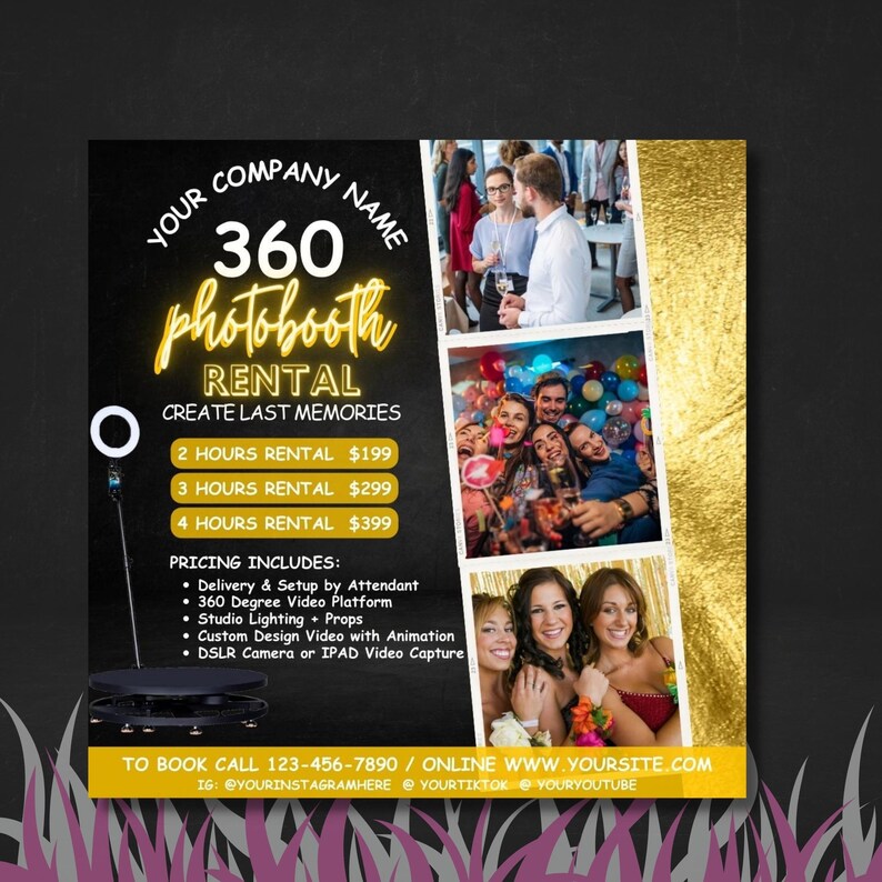 360 Photo Booth, 360 Photo Booth Flyer, Photo Booth Social Media Posts ...