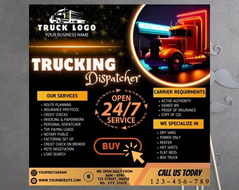 Trucking Flyer, Freight Dispatching, Dispatching Flyer, Trucking Business, Logistics Flyer ...