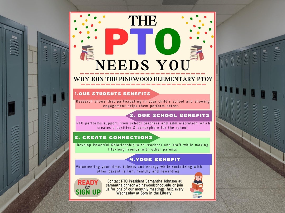 PTO Flyer, Join PTO, PTO Needs You Flyer, Editable Flyer on Canva, Why Join Us, Pta Flyer ...