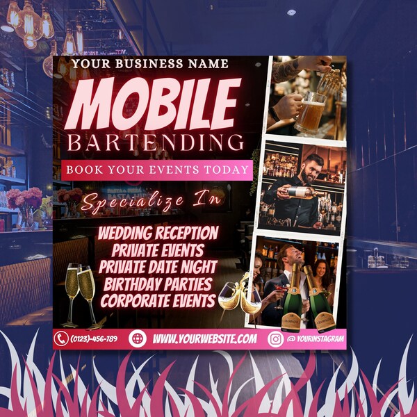 Mobile Bartender Flyer - Etsy