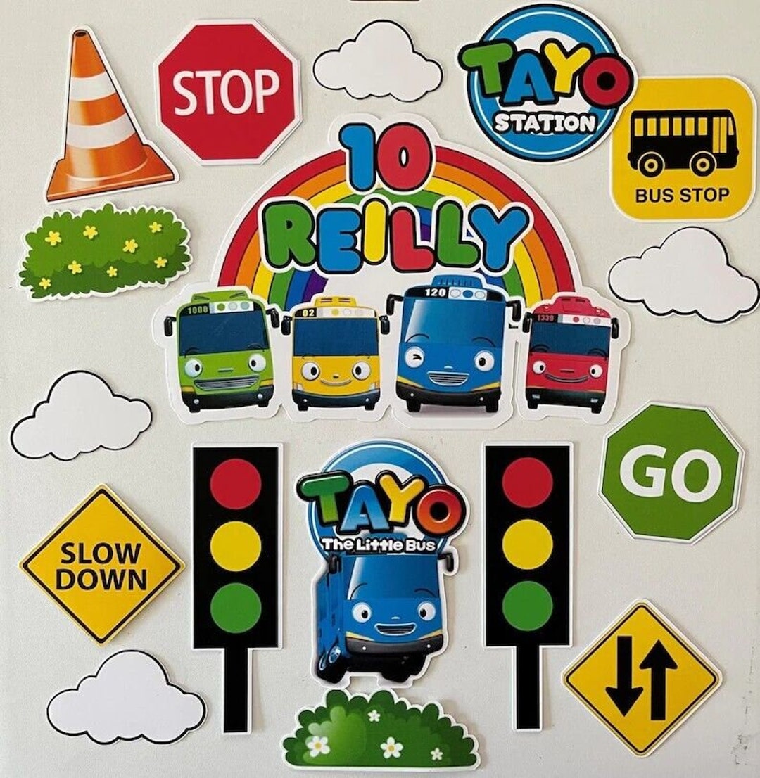 Tayo Cake Topper Set, Tayo the Little Bus - Etsy