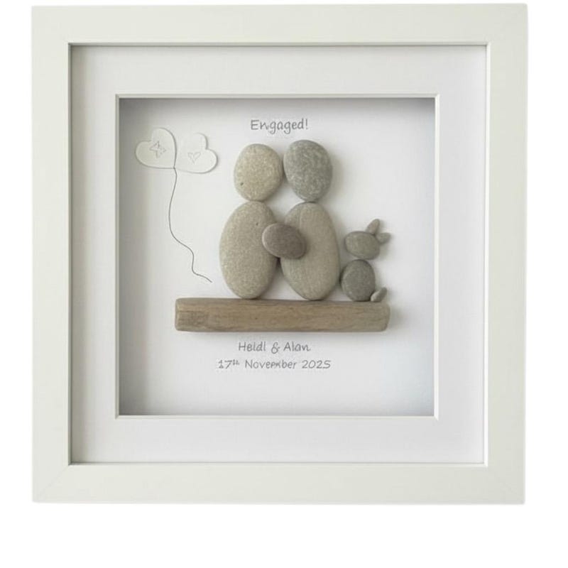 Rock Art Couple With Dog - Etsy UK