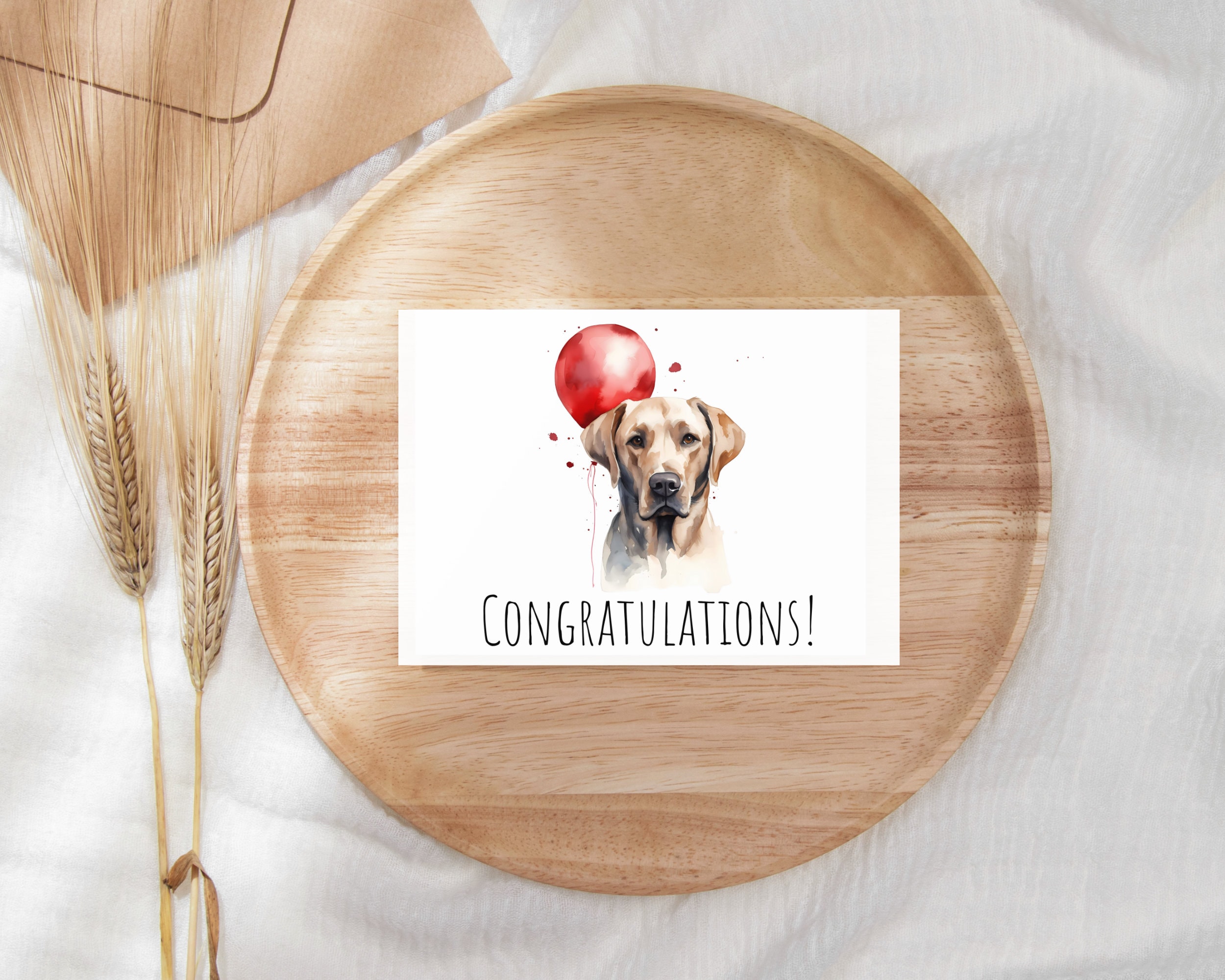 Labrador Congratulations Card Watercolor Golden Labrador - Etsy