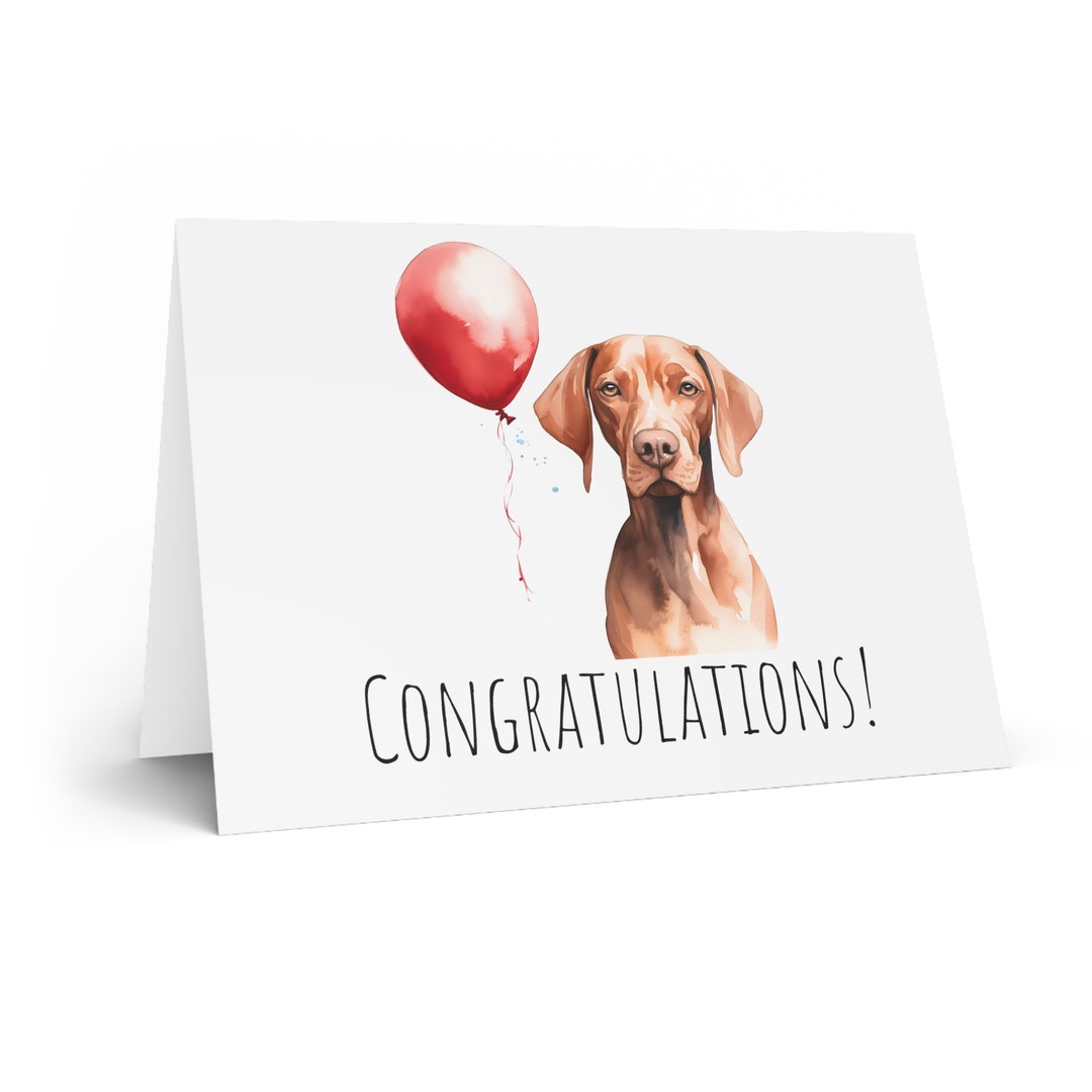 Vizsla Congratulations Card Watercolor Vizsla Dog Greeting - Etsy