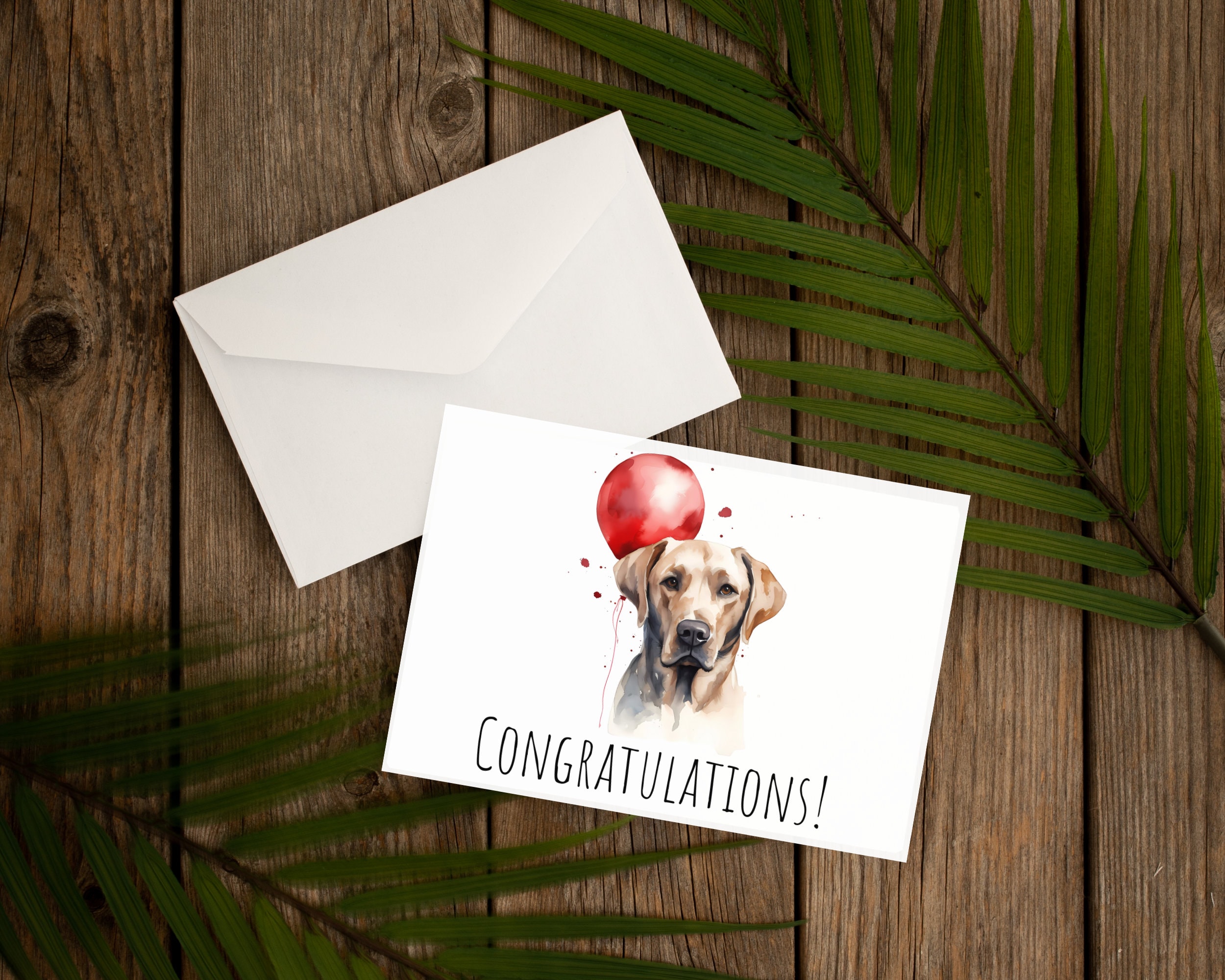 Labrador Congratulations Card Watercolor Golden Lab Congrats Card for ...