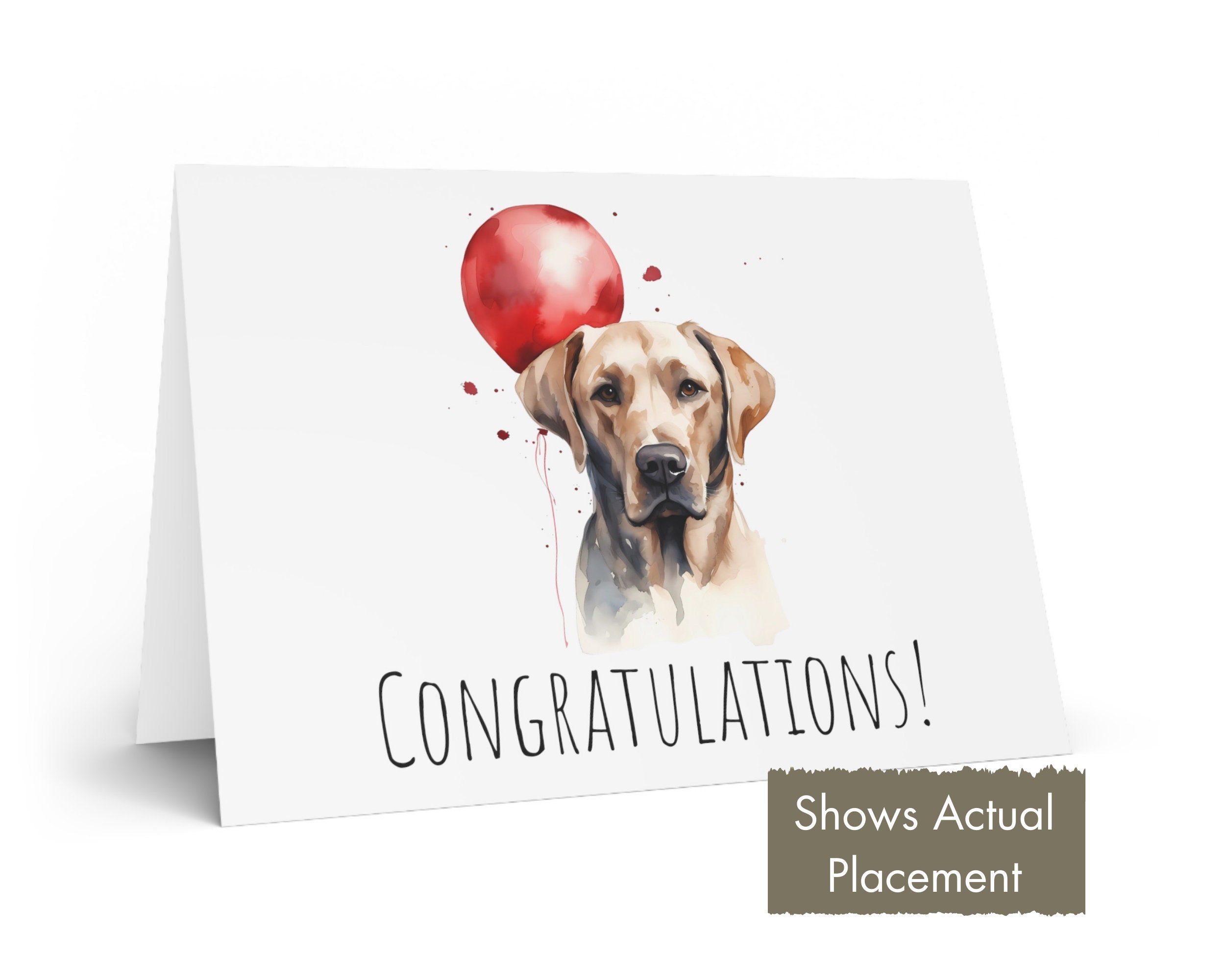 Labrador Congratulations Card Watercolor Golden Labrador - Etsy