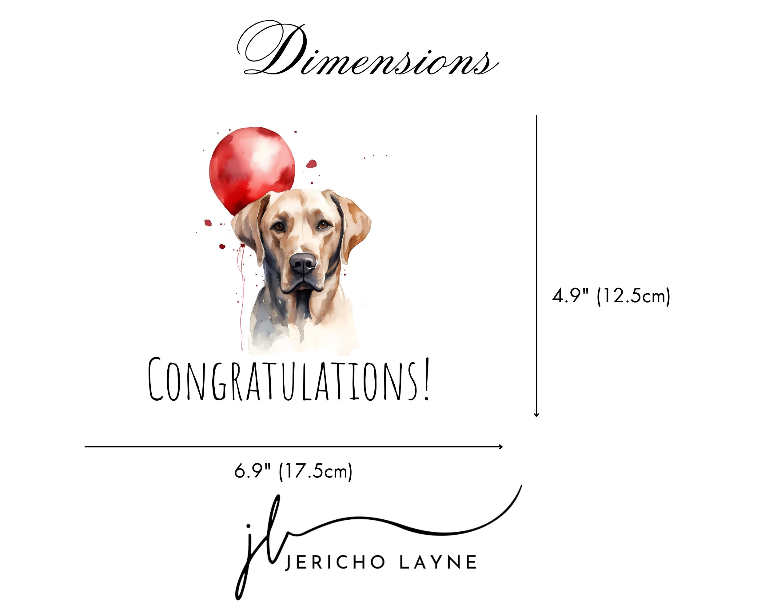 Labrador Congratulations Card Watercolor Golden Labrador - Etsy