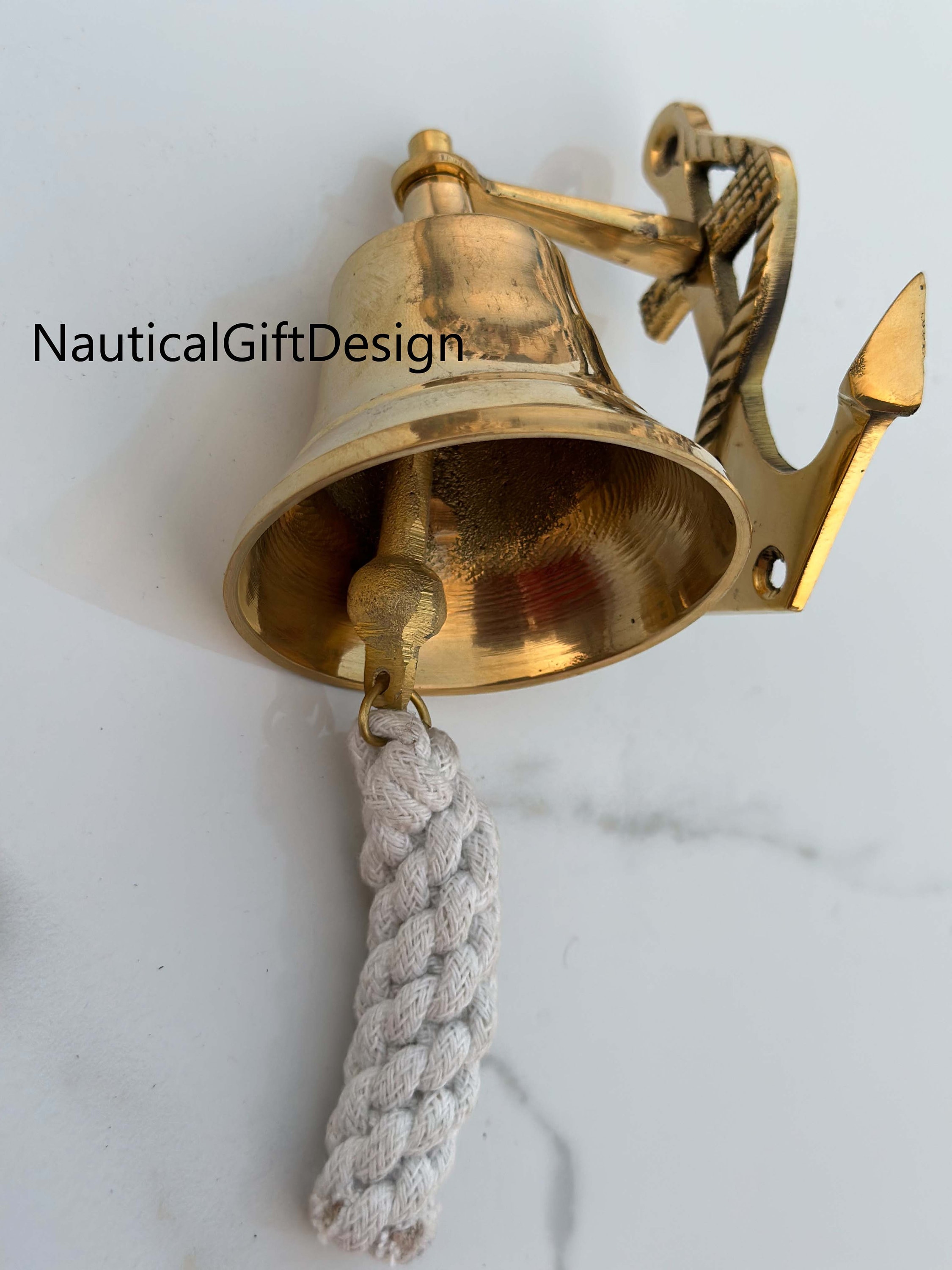Antique Brass Anchor Ship Bell Nautical Rope Lanyard Pull - Etsy
