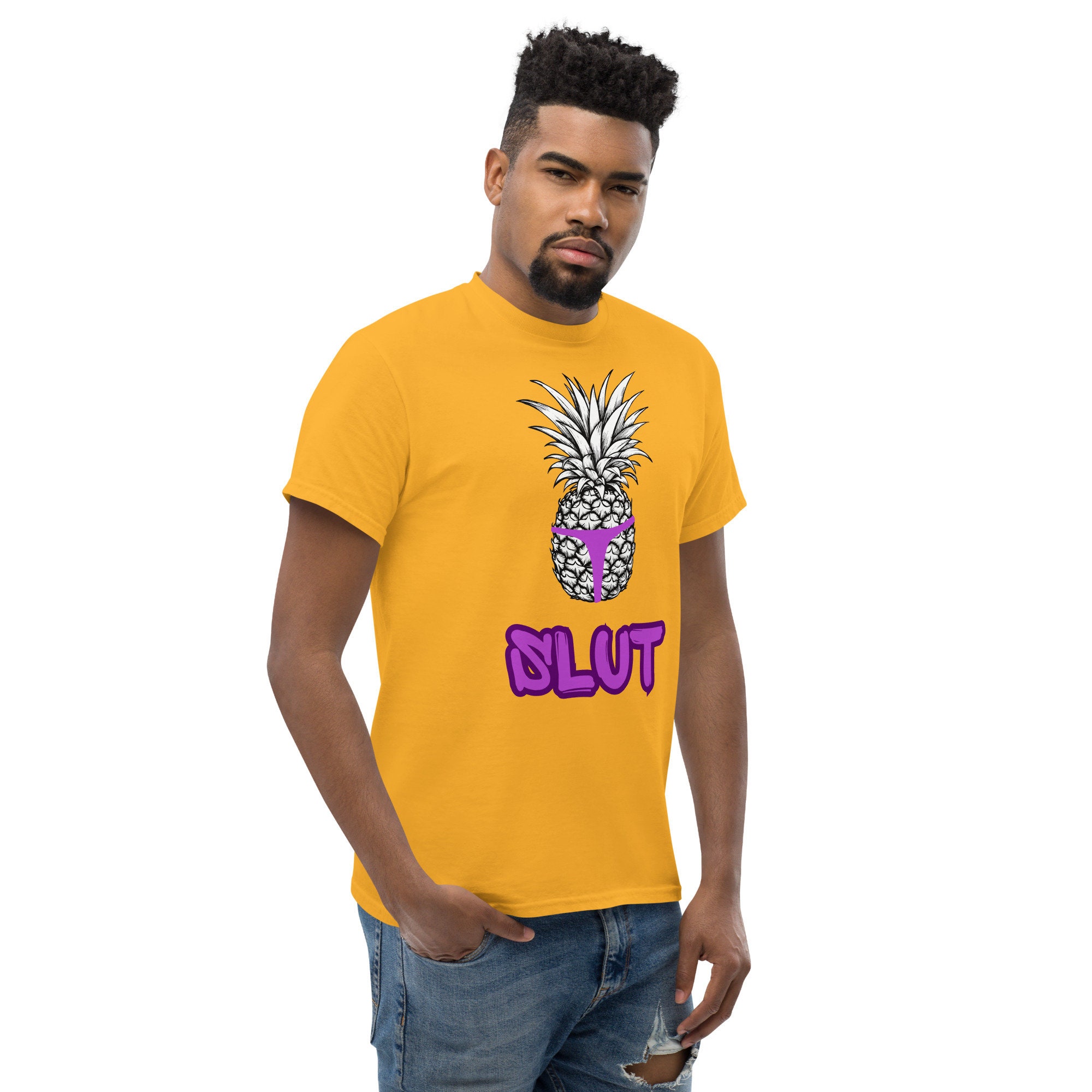 Cheeky T-shirt Pineapple With Thong 'slut' Humorous & Provocative Fruit ...