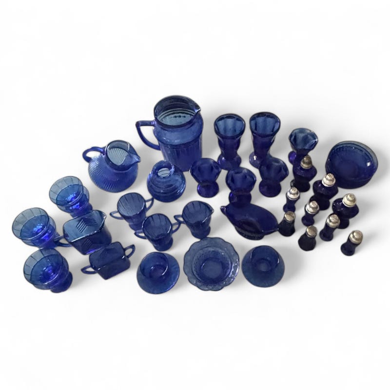 Blue Glassware - Etsy
