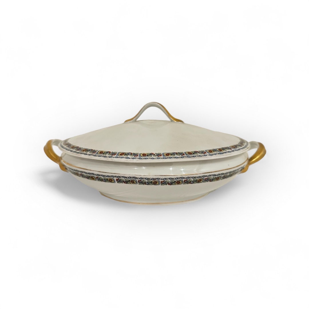 Antique Vegetable Bowl With Lovely Floral Pattern - Etsy