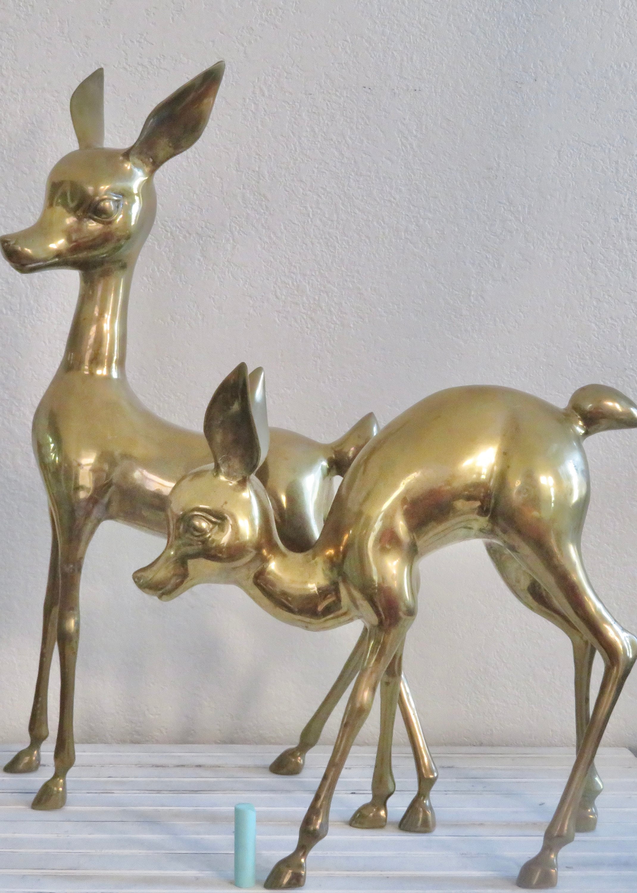 Large MCM Pair of Brass Deer - Etsy