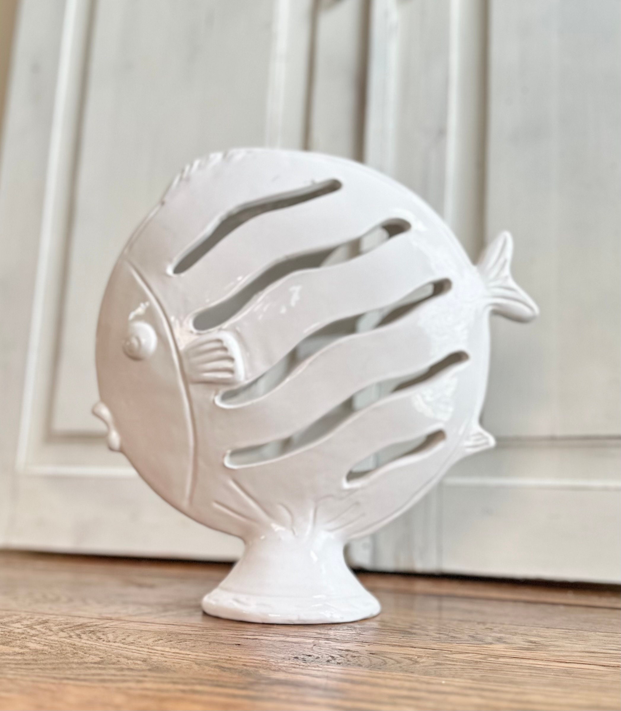 Large White Ceramic Fish - Etsy