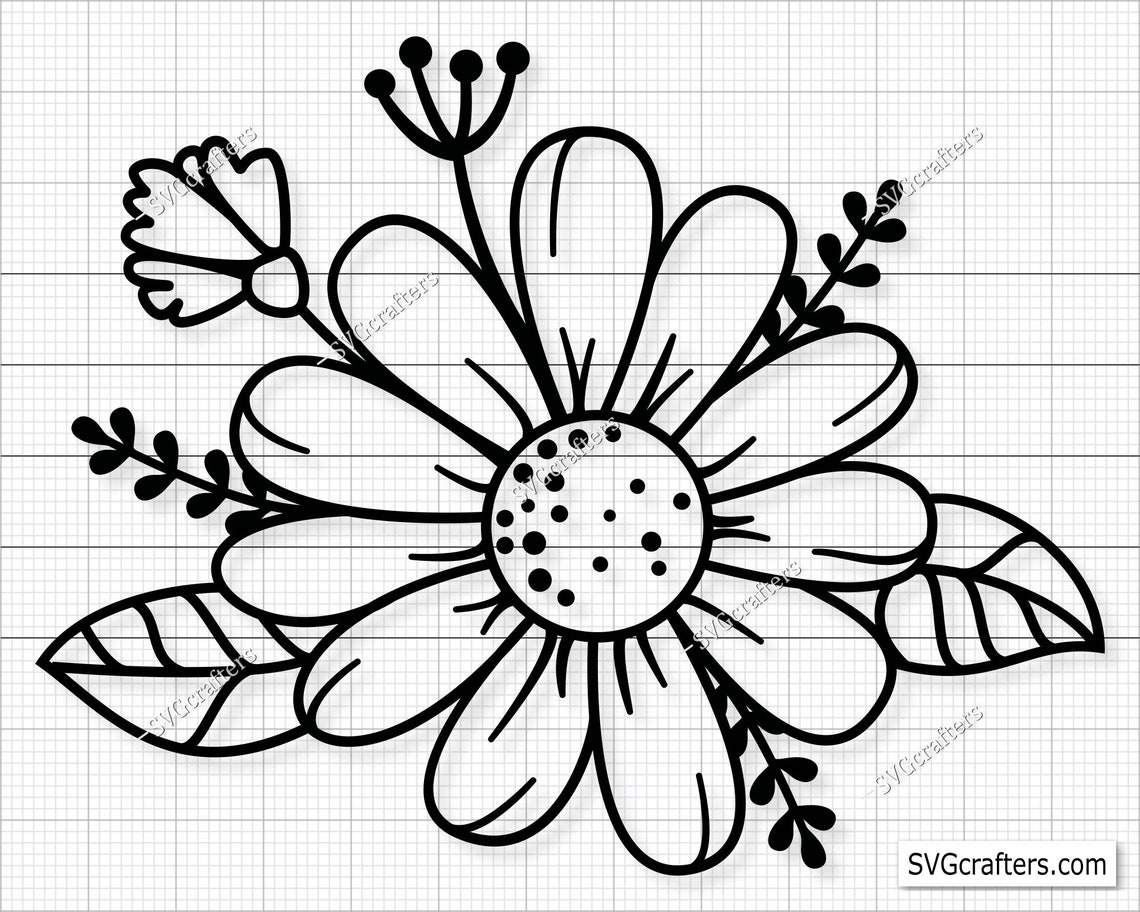 Cute Flower Svg, Floral Bouquet Svg Bundle, Cute Flower Svg Bundle ...