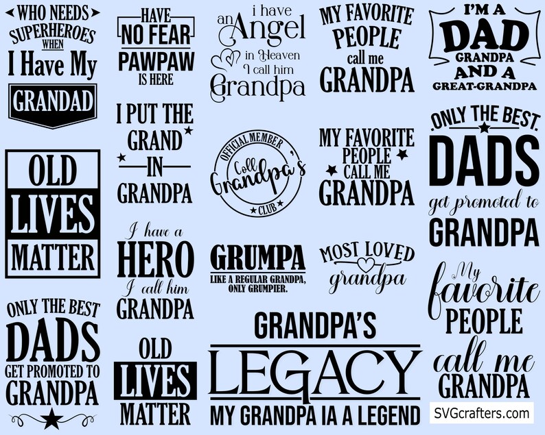 Grandpa Bundle Svg, Grandpa Svg, Father's Day, Papa Svg, Grandad Svg ...