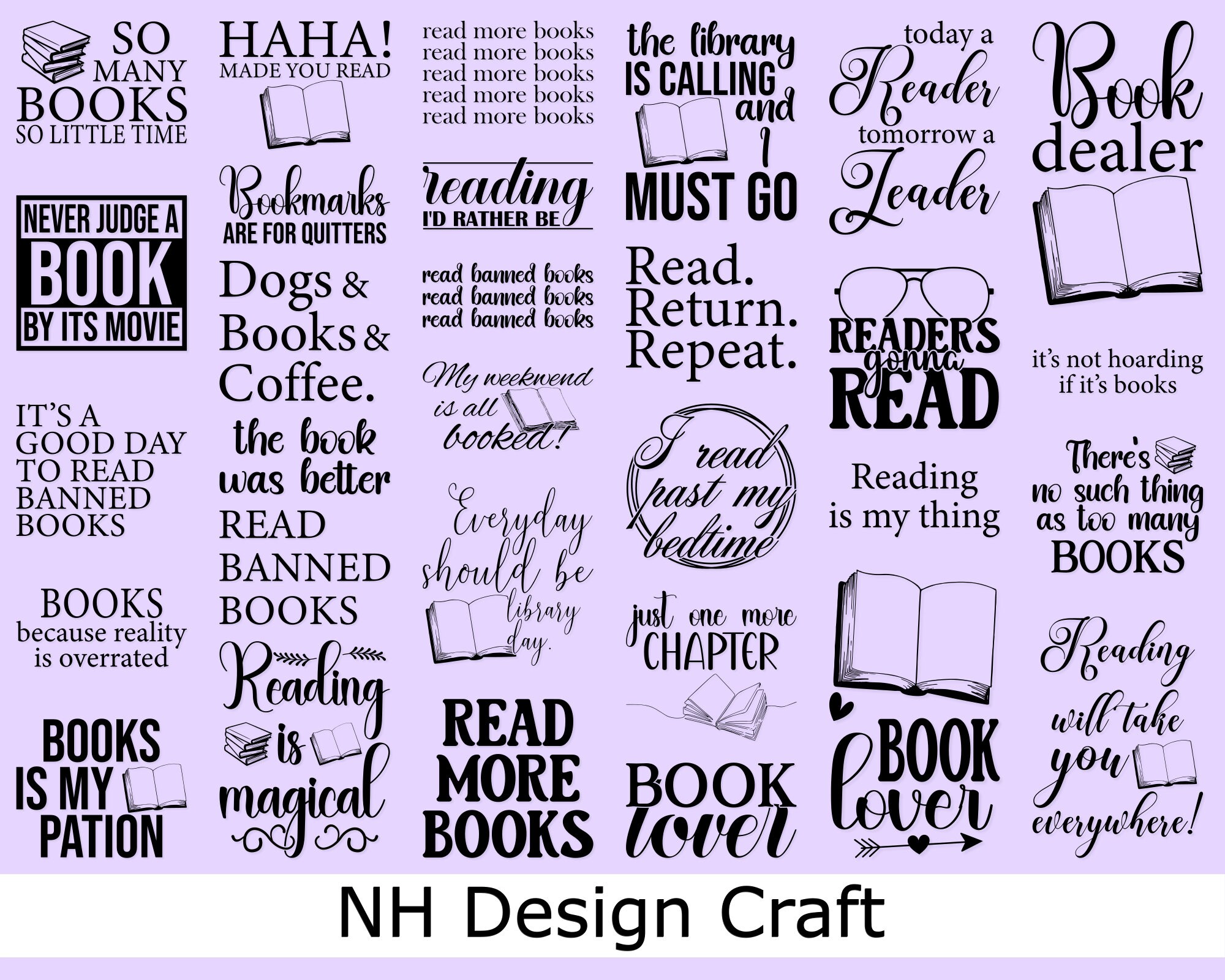 Reading Svg Bundle, Reading Books SVG, Book Lover SVG, Book Lovers Svg ...