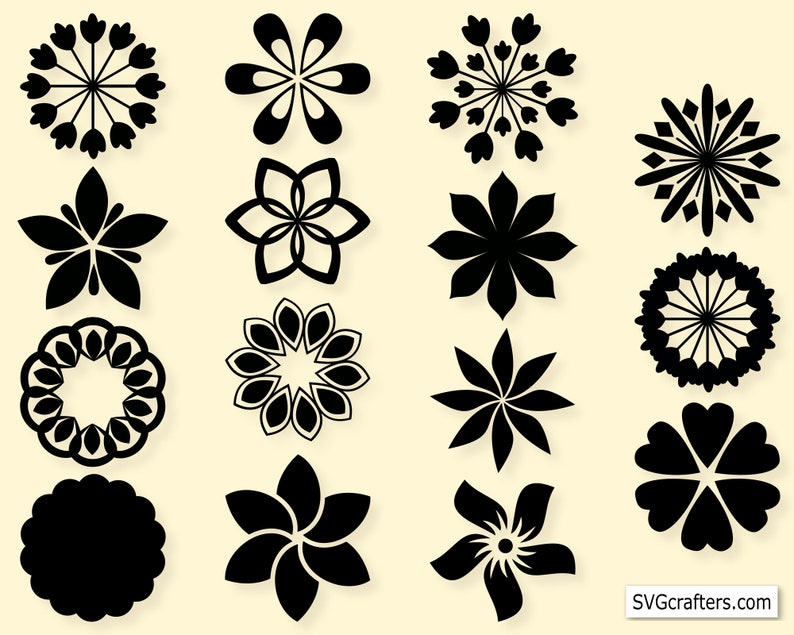 Cute Flower Svg Bundle, Gardening Flower Icon Svg, Retro Flowers Svg ...