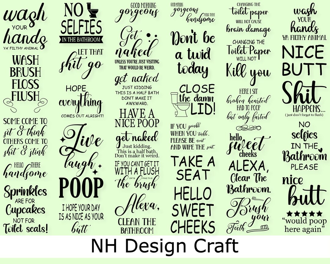 34 Bathroom SVG Bundle, Bathroom Quote, Restroom Svg, Potty Dance Svg ...