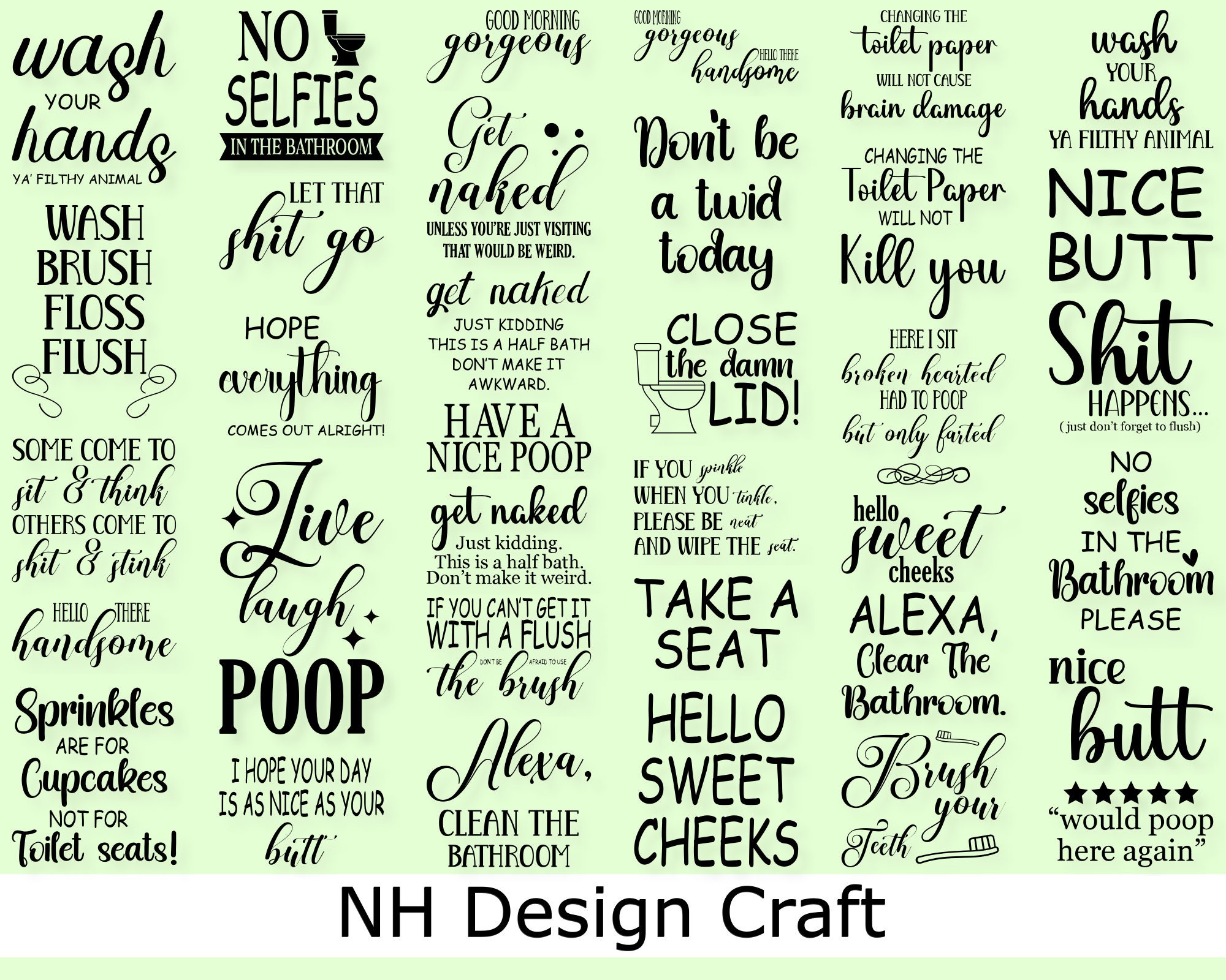 34 Bathroom SVG Bundle, Bathroom Quote, Restroom Svg, Potty Dance Svg ...