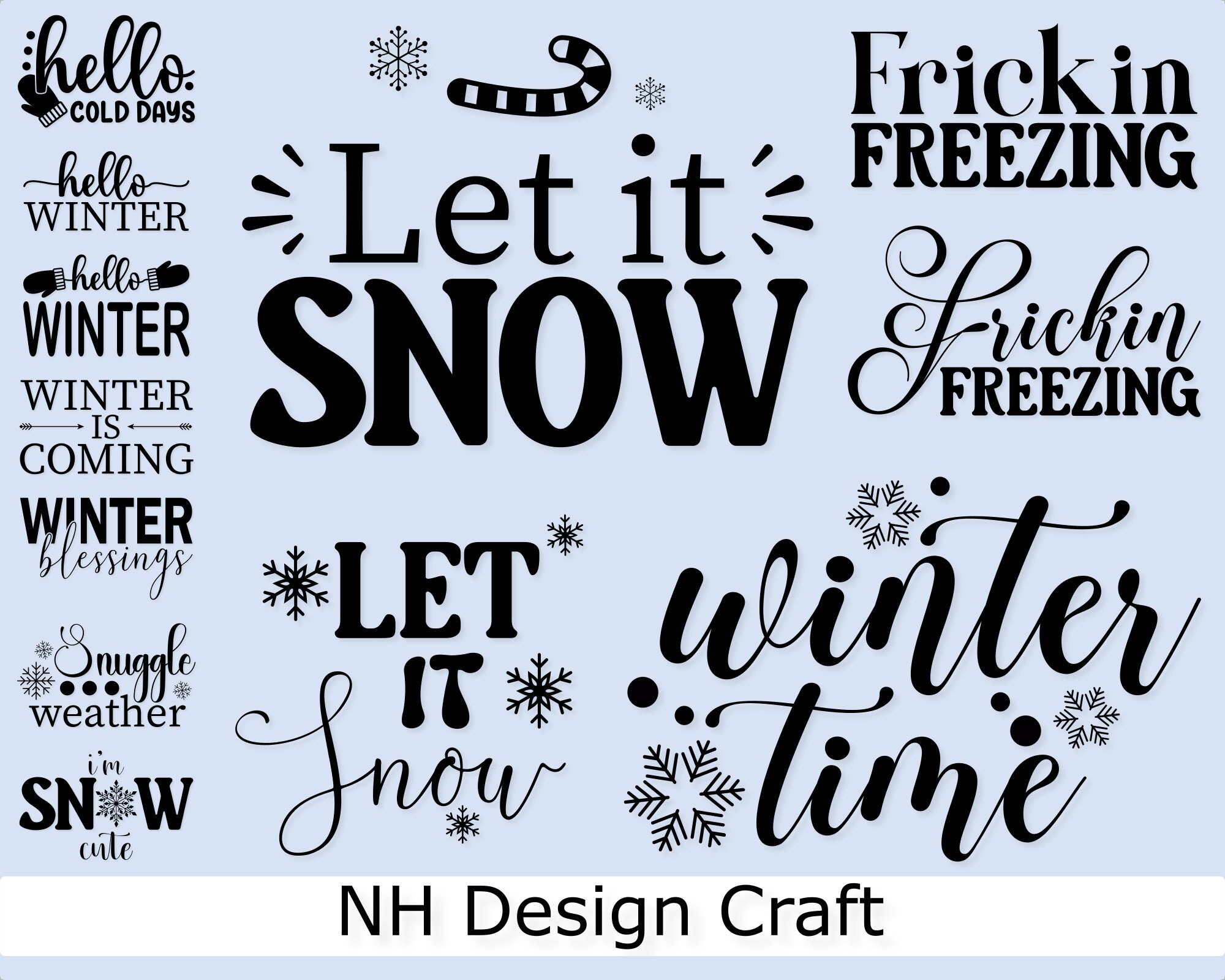 Winter Svg Bundle, Snowflake Svg, Winter Svg, Hello Winter Svg, Winter ...