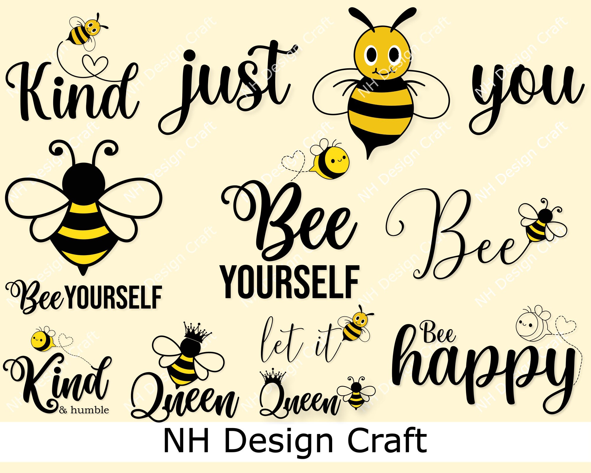 Bee Svg Bundle, Bee Svg, Bumble Bee, Honey Bee Svg, Bee Svg Hand ...