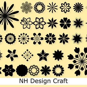 Cute Flower Svg Bundle, Gardening Flower Icon Svg, Retro Flowers Svg ...