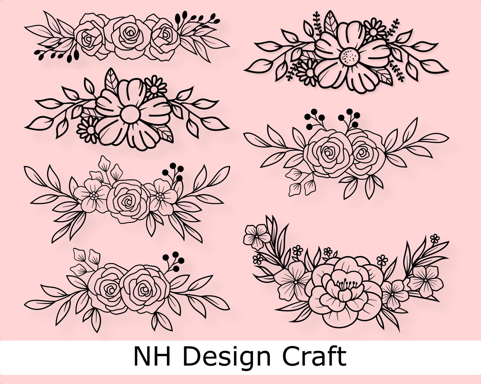 Cute Flower Svg, Floral Bouquet Svg Bundle, Cute Flower Svg Bundle ...