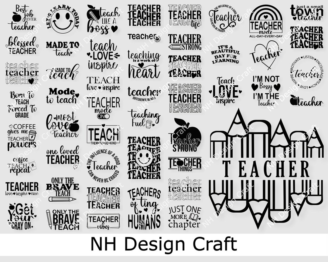 Teacher Svg Bundle, Teacher Quote Svg, Teacher Svg, School Svg, Teacher ...