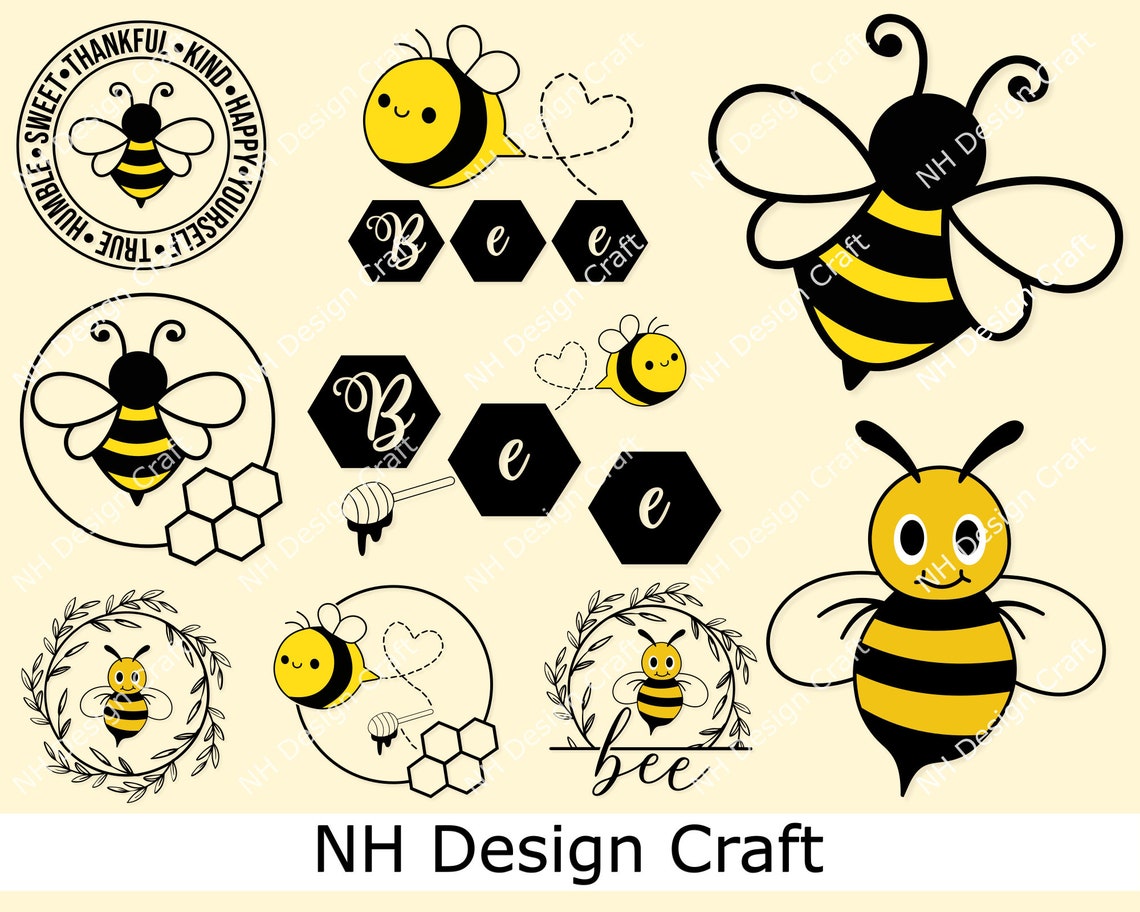 Bee Svg, Bumble Bee, Honey Bee Svg, Bee Svg Hand Lettered Bundle, Bee ...