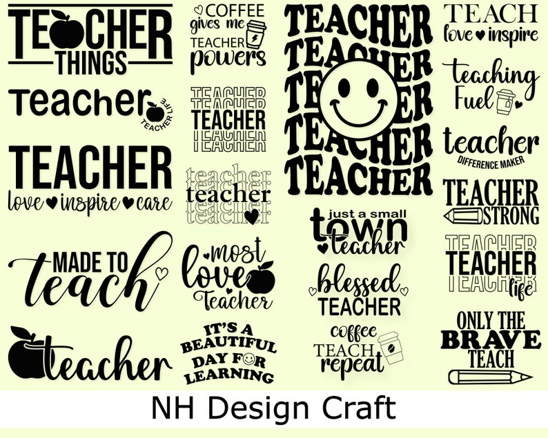 Teacher Svg Bundle, Teacher Quote Svg, Teacher Svg, School Svg, Teacher ...