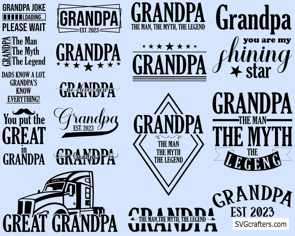 Grandpa Bundle Svg, Grandpa Svg, Father's Day, Papa Svg, Grandad Svg ...