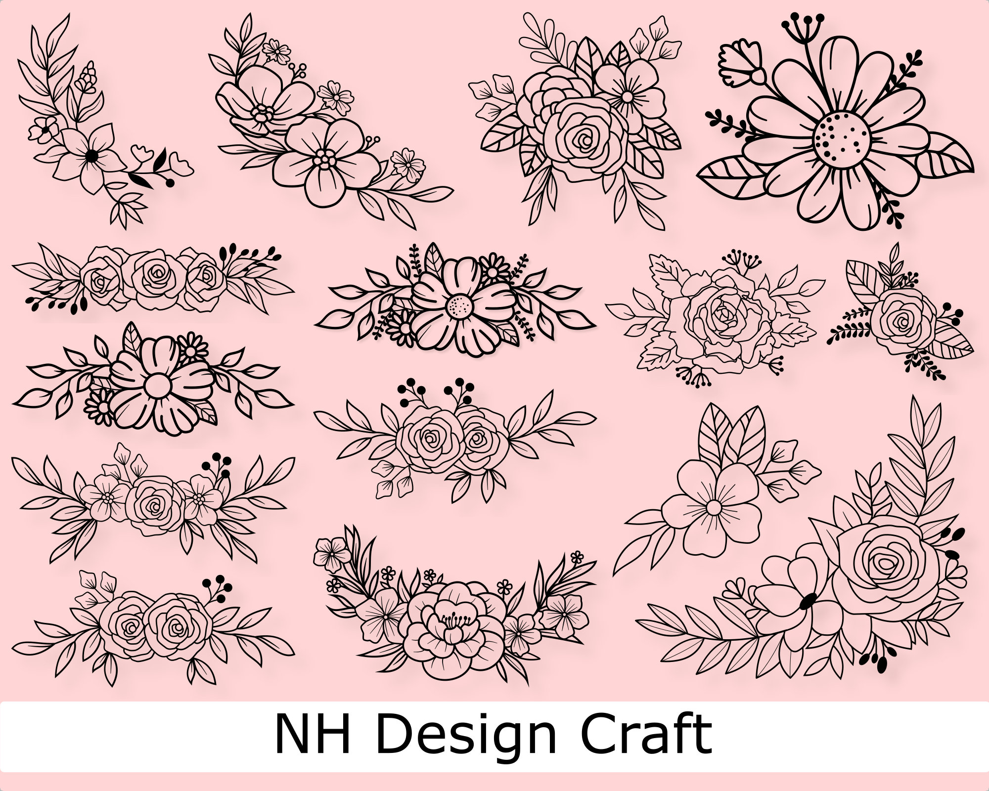 Retro Flowers Svg, Floral Bouquet Svg Bundle, Cute Flower Svg Bundle ...