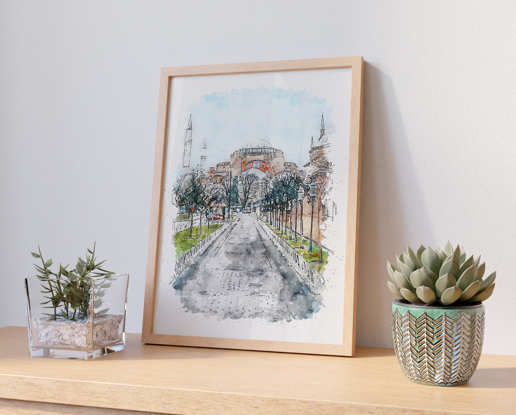 Istanbul Prints Wall Art Travel Posters Set of 6, Watercolor Istanbul ...