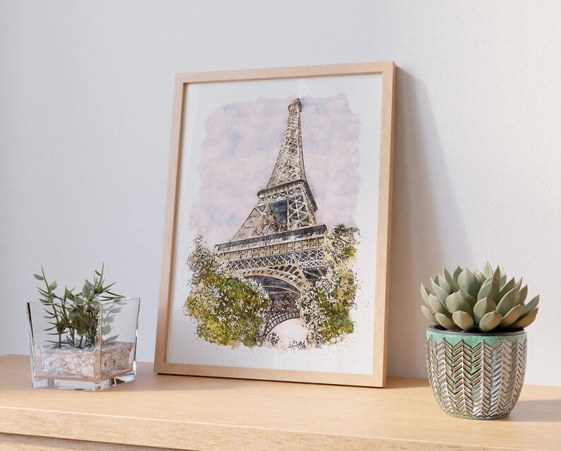 Paris Prints Wall Art Travel Posters Set of 6, Watercolor Paris ...