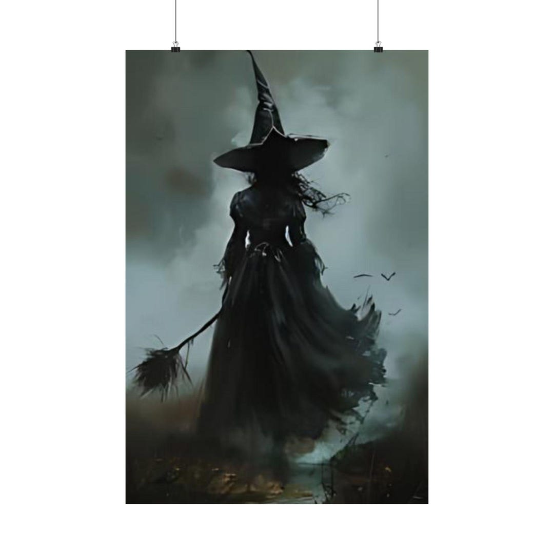 Original Vintage Witch Poster Halloween Home Decor Rustic Spooky Season ...