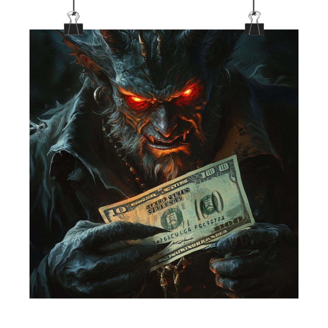 Demon Clauneck Poster, Clauneck Holds A Dollar Demonology Blessed ...