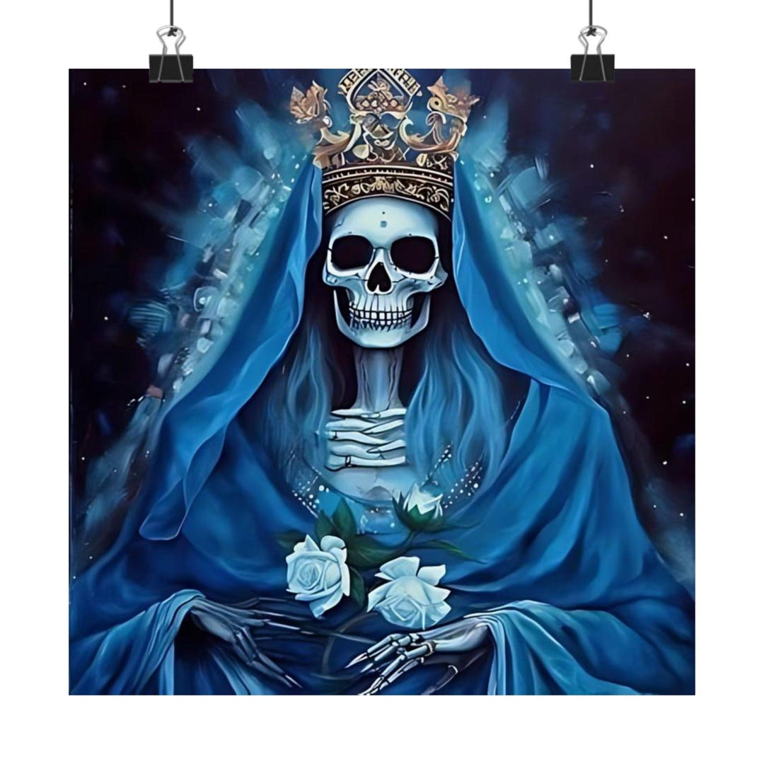 Santa Muerte Blue Serenity Print Mystical Home Decor - Etsy