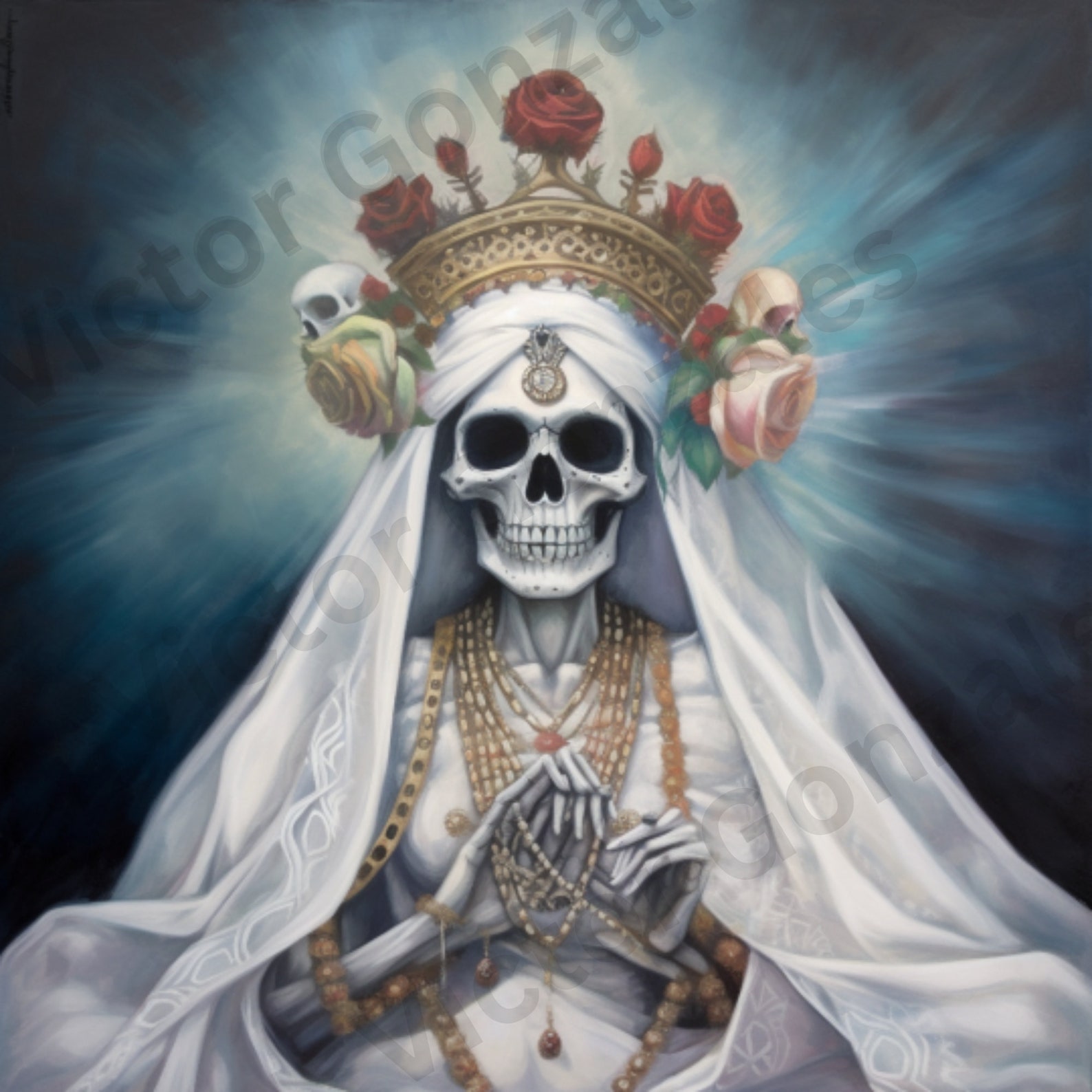 White Santa Muerte Digital Art digital Download, Printable, Santa ...