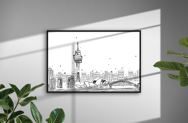 Sydney Skyline Outline Svg Cityscape for Printing & Cutting Pencil ...