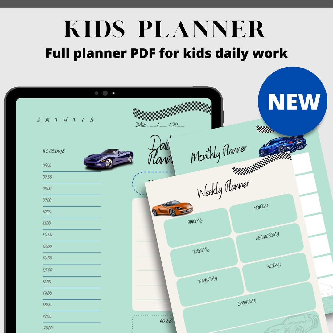 Kids Planner Printable Daily Kids Planner Weekly Child Planner - Etsy