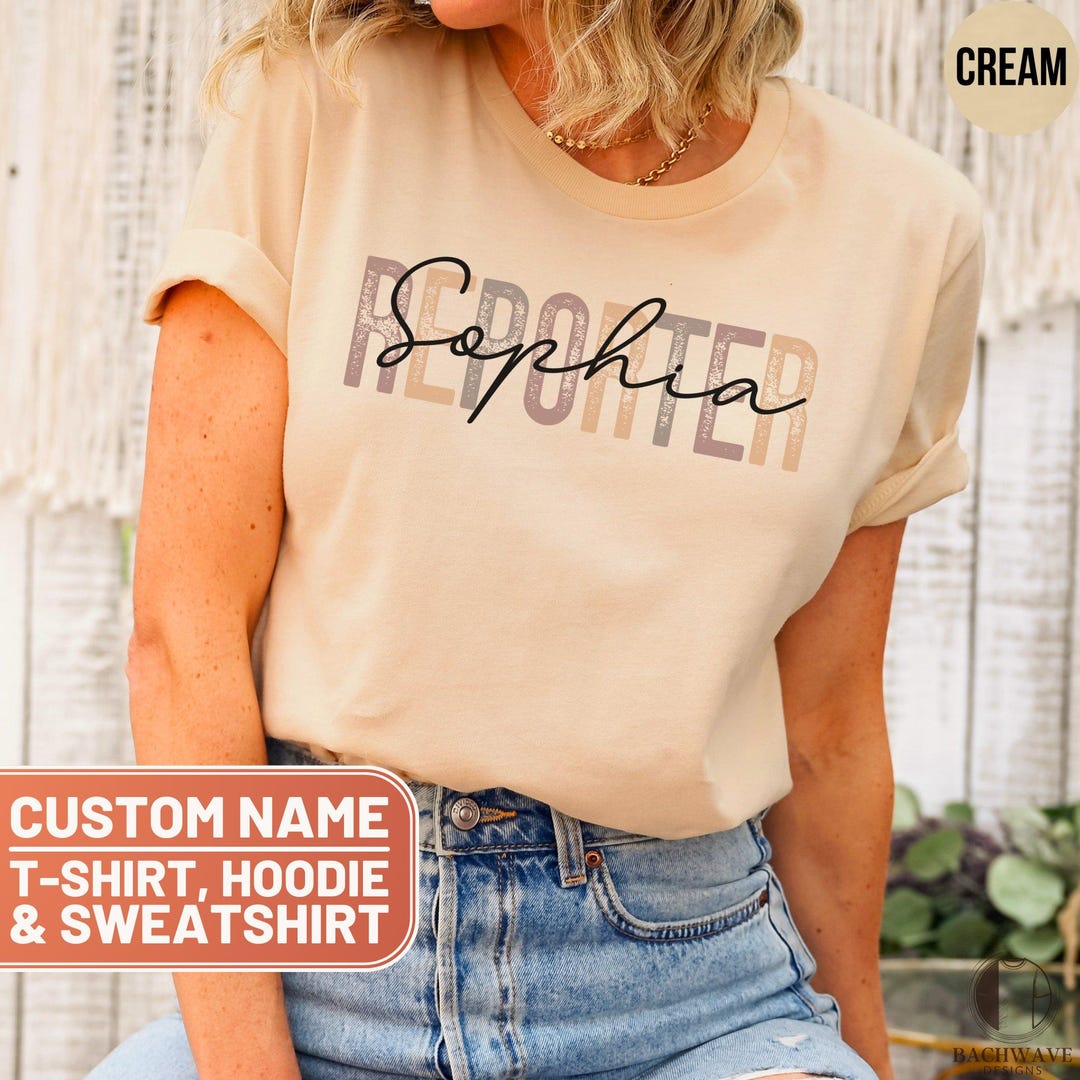 Personalized Reporter Shirt, Custom Reporter Crewneck Sweatshirt ...