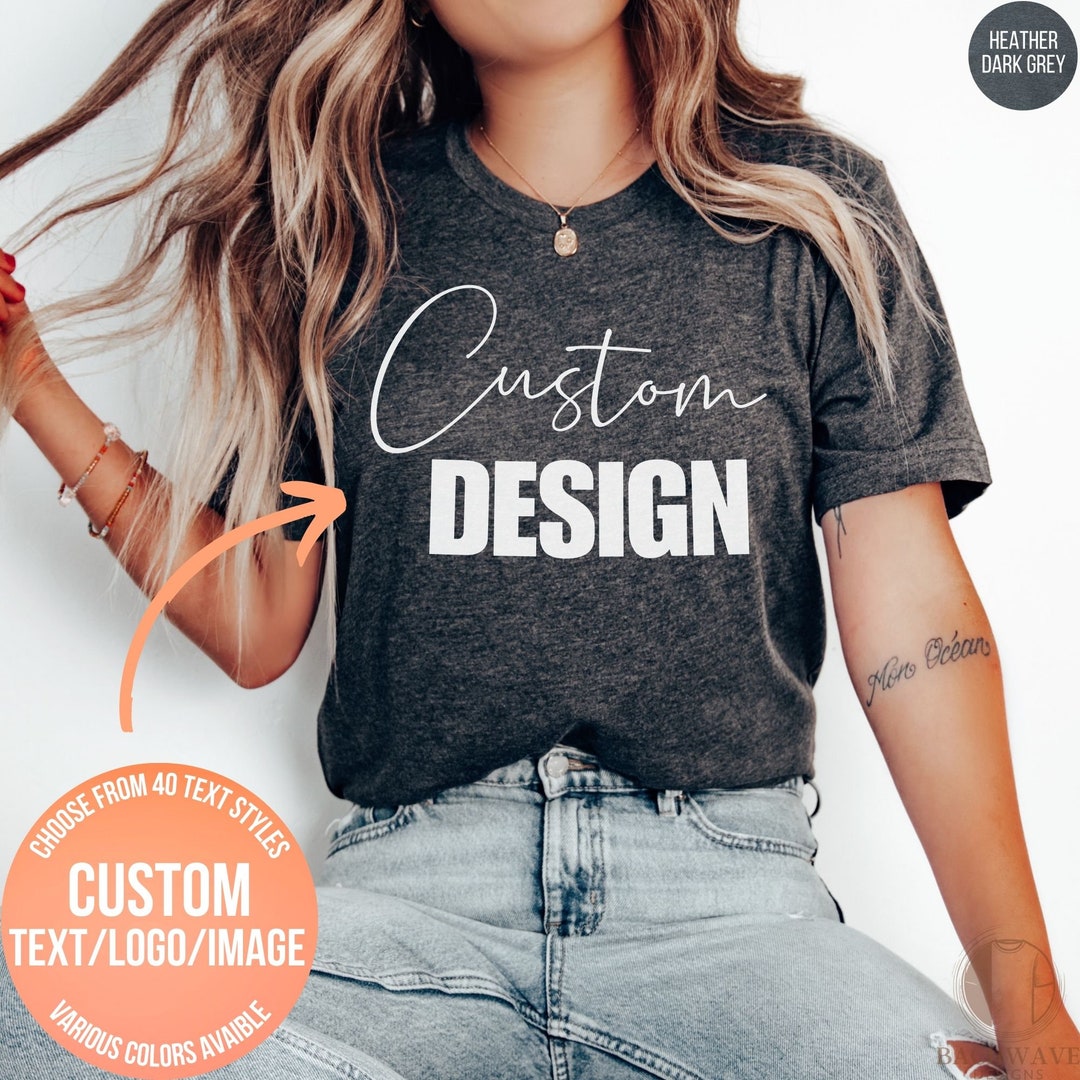 Custom Text Design Shirt Personalized Company Logo T-shirt - Etsy