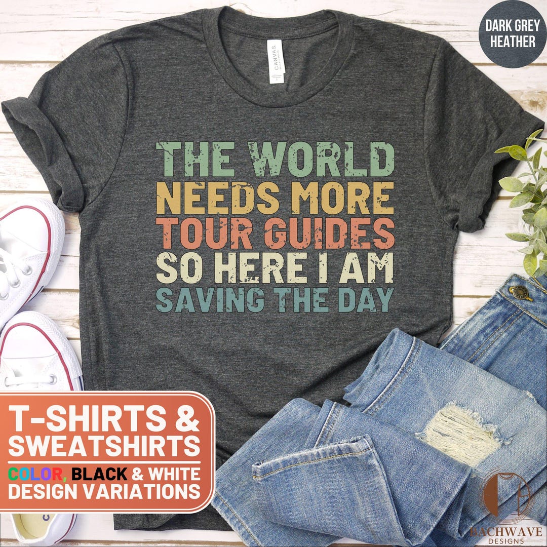 Funny Tour Guide Shirt, Cute Tour Guide Crewneck Sweatshirt, Retro Tour ...