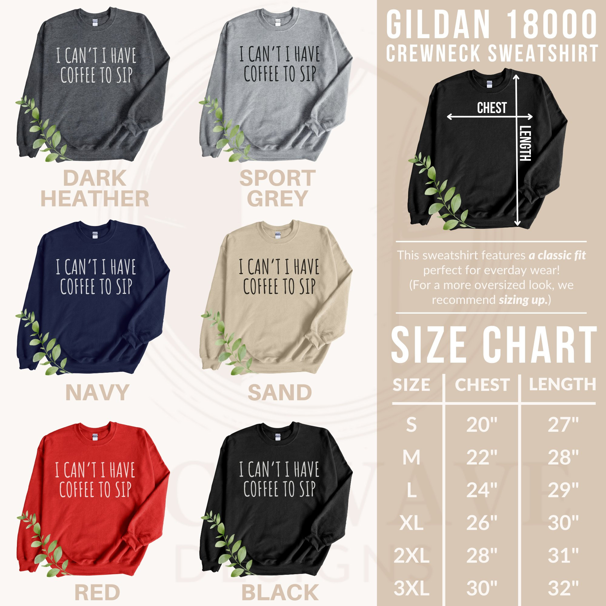 Funny Coffee T-shirt, I Can't I Have Coffee to Sip Sweatshirt, Crewneck ...