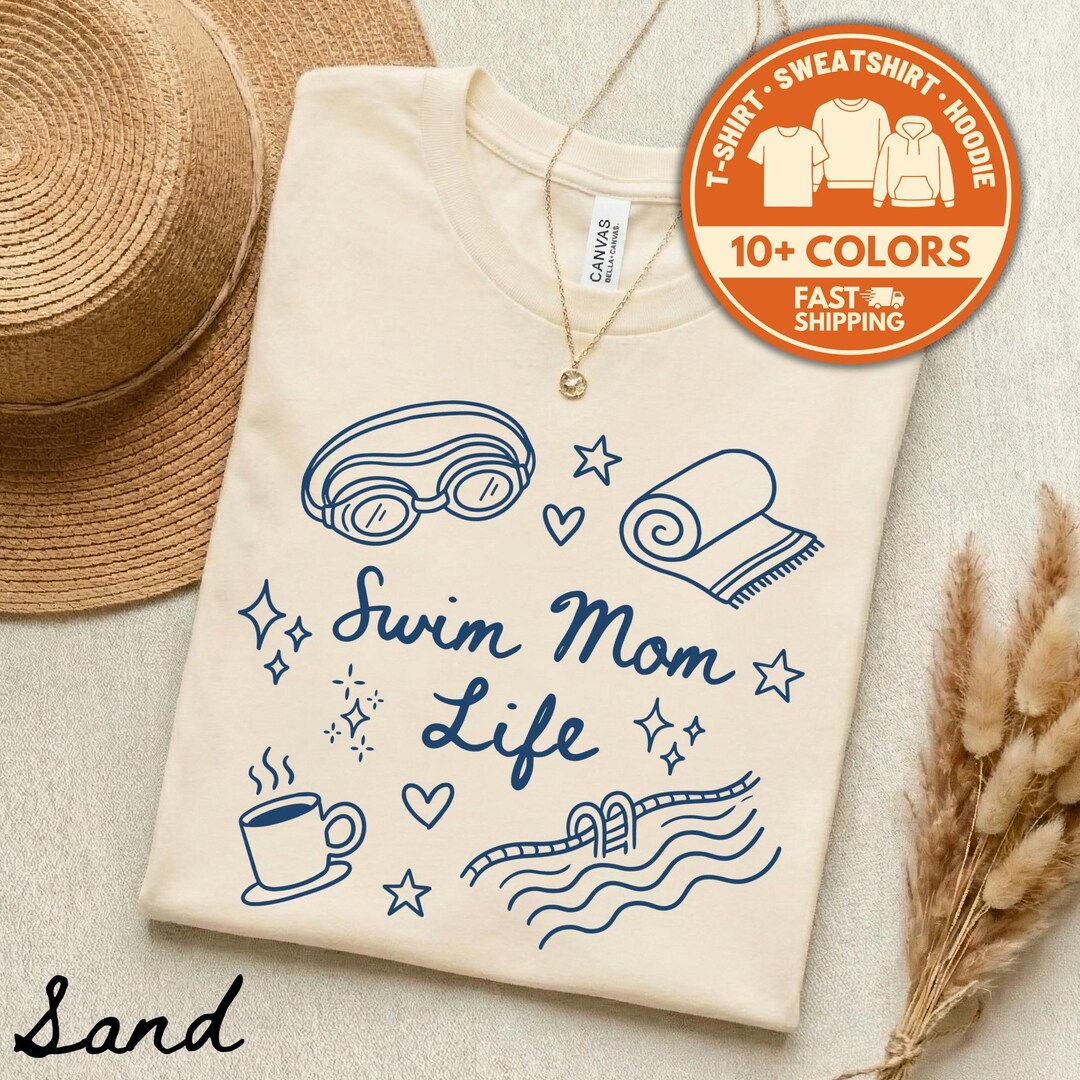 Swim Mom Life T-shirt, Gift for Swimming Mothers, Crewneck Sweatshirt ...
