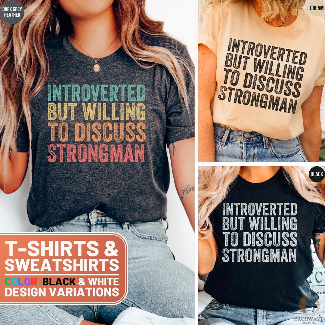 Funny Strongman Shirt, Cute Strongman Crewneck Sweatshirt, Retro ...