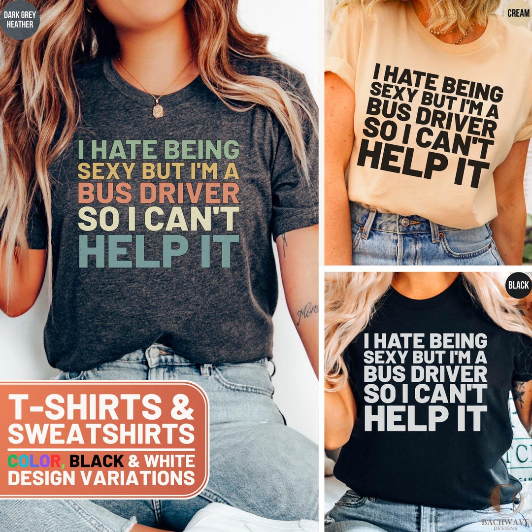 Funny Bus Driver Shirt, Cute Bus Driver Crewneck Sweatshirt, Retro Bus ...
